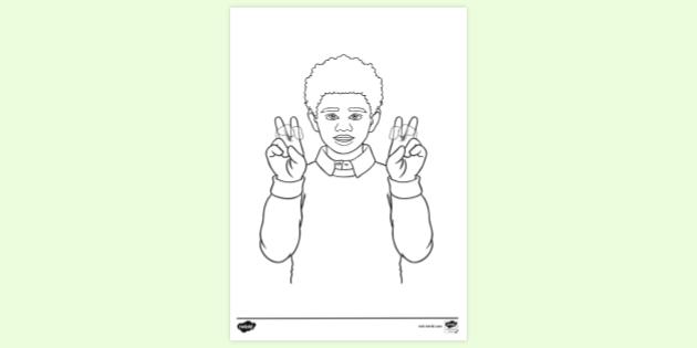 FREE! - BSL Child Topic Colouring Sheet | Colouring Sheets