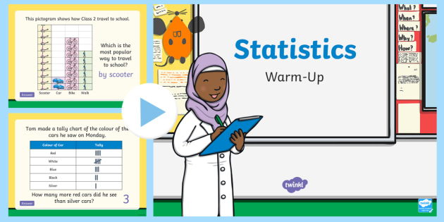 Year 2 Statistics Maths Warm-Up PowerPoint (teacher made)