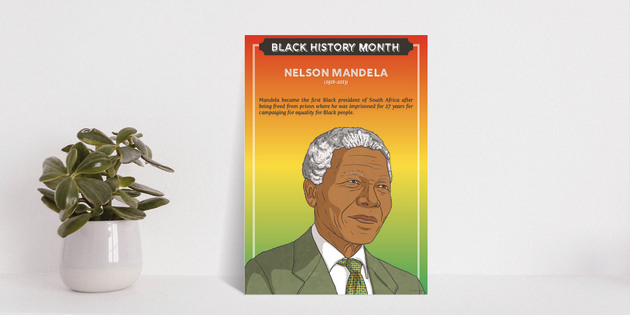 Nelson Mandela Black History Month Postcard | Twinkl Party