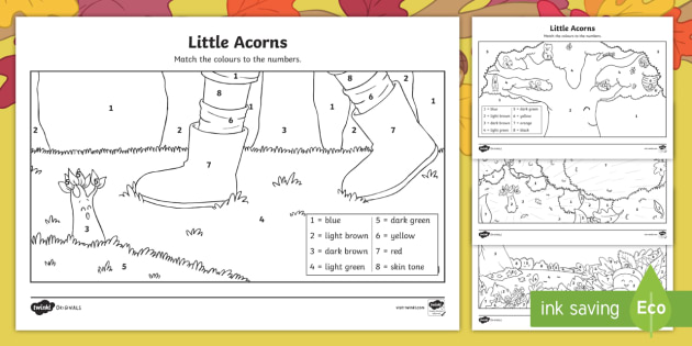 Little Acorns Colour by Number
