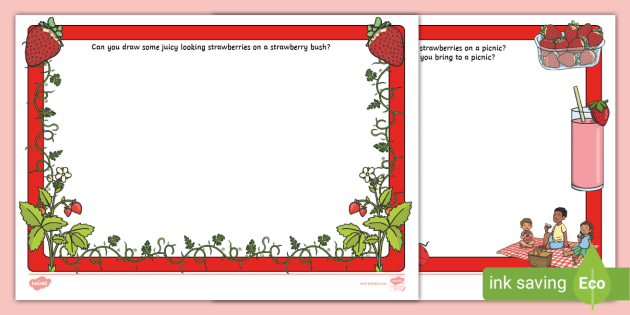 FREE! - Strawberry Drawing Prompts (teacher made)