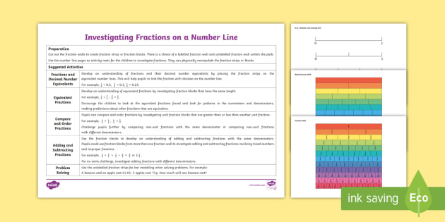 Fractions on a Number Line Interactive Activity Pack