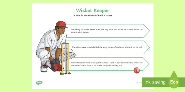 Kwik Cricket Wicket Keeper Pupil Knowledge Sheet