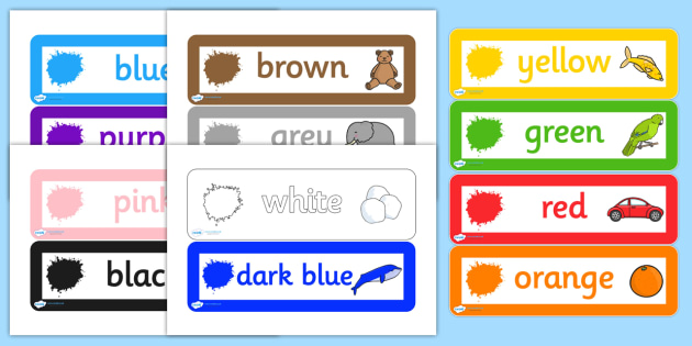 Colour Labels - colours, labels, drawer legs, peg labels, themed
