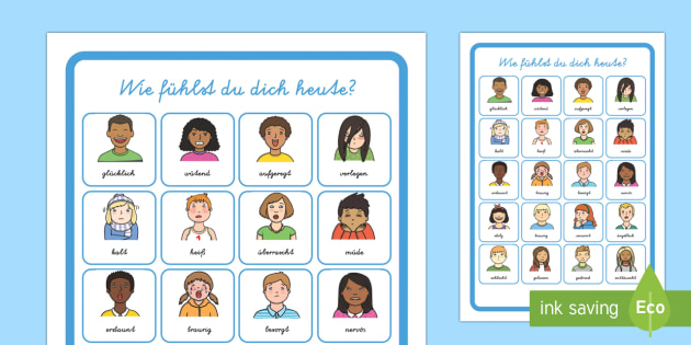 How Do You Feel Today? Emotions Chart German (teacher made)