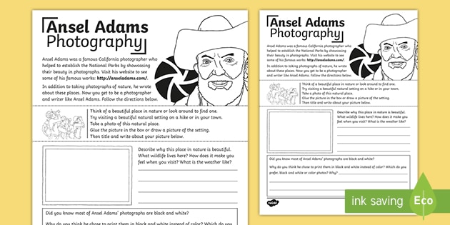 Ansel Adams Photography Activity
