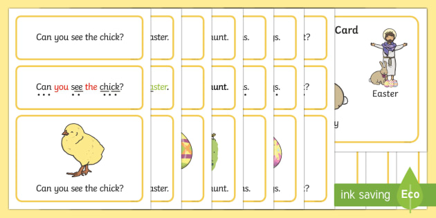 Easter Simple Sentence Cards - reading, sentences, eyfs, word cards
