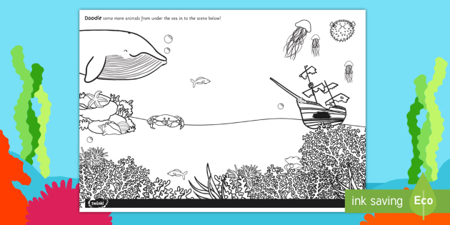 Under the Sea Themed Doodle Page (teacher made)