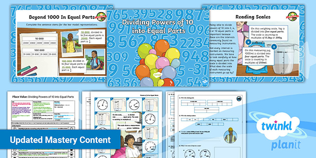 👉 Year 6 Dividing Powers of 10 into Equal Parts PlanIt Maths