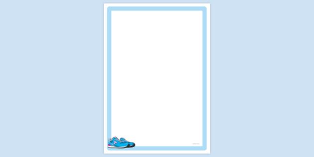 FREE! - Simple Blank Tennis Shoes Page Border | Page Border | Twinkl