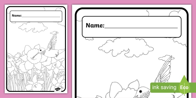 FREE! - Hummingbird Colouring Book Cover (teacher made)