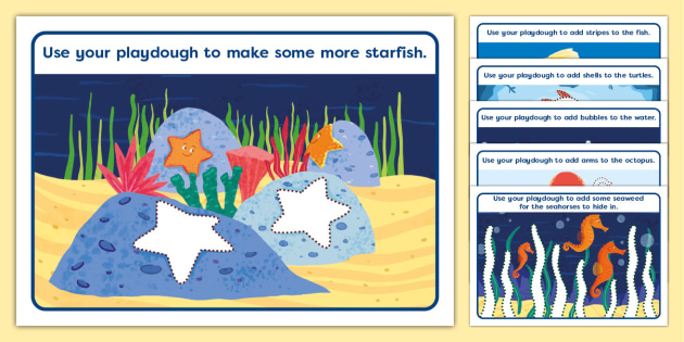 Under the Sea Animals Playdough Mats (teacher made)