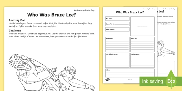 Who Was Bruce Lee? Worksheet / Worksheet (teacher made)