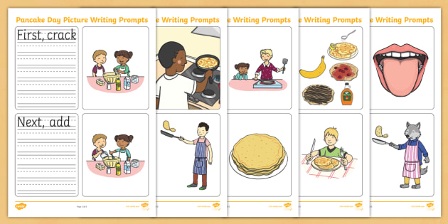 Pancake Day Simple Sentence Writing Prompt Pictures Activity