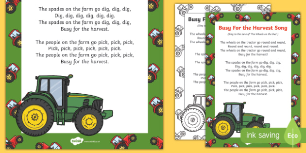 Busy For the Harvest Song