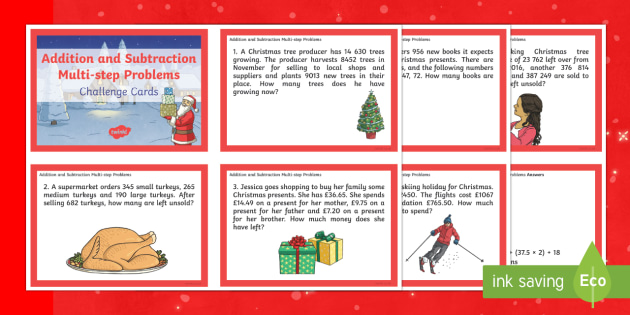 UKS2 Christmas Multi-Step Addition/Subtraction Story Problems