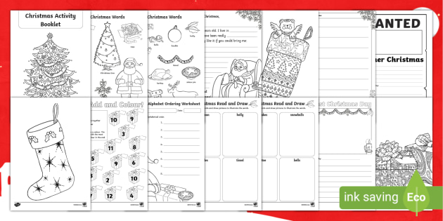 Christmas Workbook | Printable | Activity Pages | Foundation