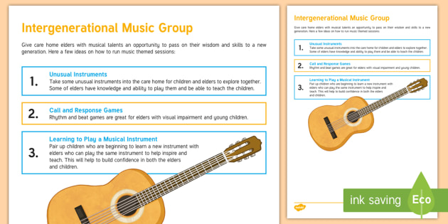 Intergenerational Music Group Teaching Ideas (teacher made)