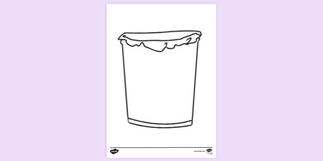 FREE! - Normal Waste Bin Colouring Sheets | Colouring Pages