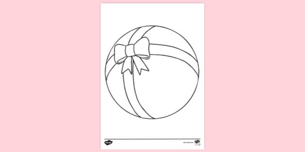 Sphere Present Colouring Sheet | Colouring Sheets