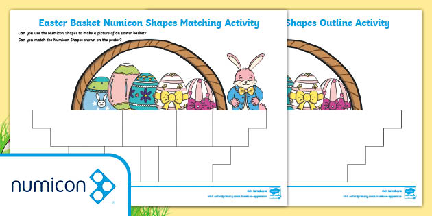 Easter Basket Numicon Shape Outline & Matching Posters Pack