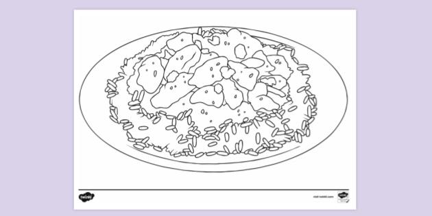 Rice Curry Sauce Colouring Sheet | Colouring Sheets