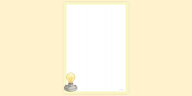 * NEW * Simple Blank Bulb Page Border | Page Borders | Twinkl