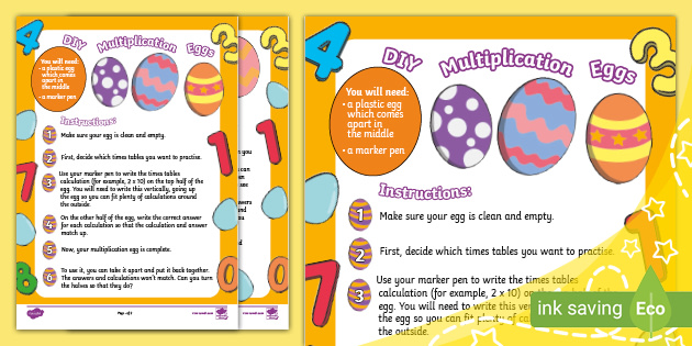 DIY Multiplication Eggs