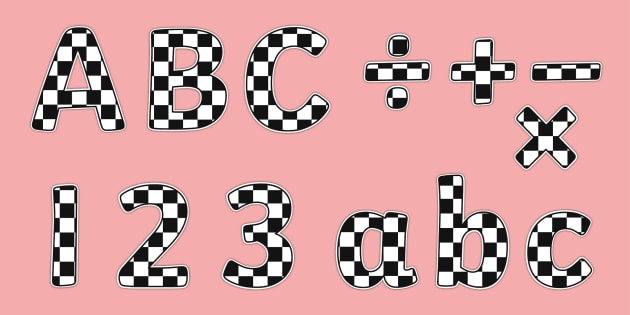 FREE! - Black and White Checkered Display Lettering