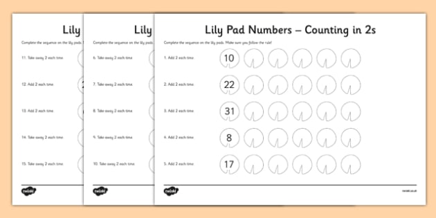 Lily Pad Counting in Twos Worksheet / Worksheet