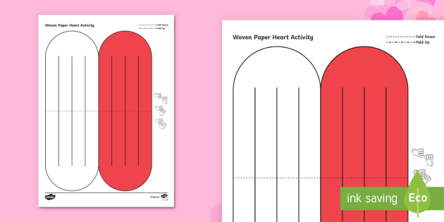 Simple Woven Paper Heart Activity Paper Craft - heart, paper, valentines