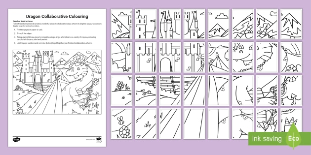 Dragon Collaborative Colouring Activity (creat de profesori)
