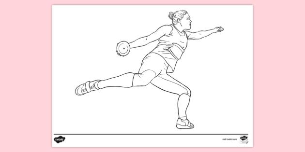 FREE! - Discus Dani Samuels Colouring Sheet | Colouring Sheets