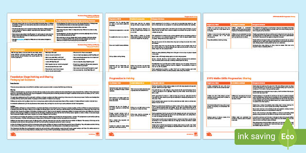 EYFS Maths: Halving and Sharing Skills Progression and Pedagogical Guidance