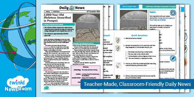 Pompeii Discovery Reading | Twinkl NewsRoom Resources