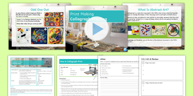 Printmaking: Collagraph Printing Lesson Pack