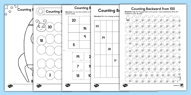 Counting Backwards From 20 Worksheets Backward Counting Worksheet For