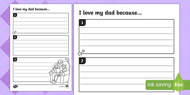I Love my Dad Writing Templates (teacher made)