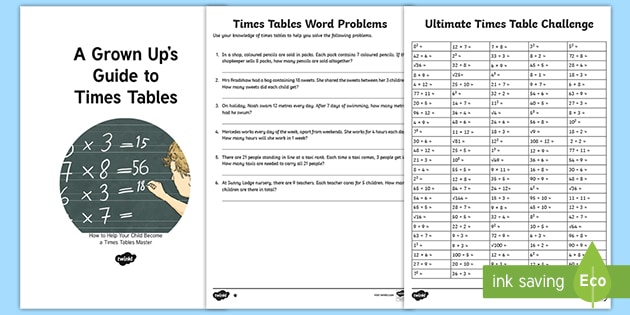 Times Tables Home Support Activity Pack (teacher made)
