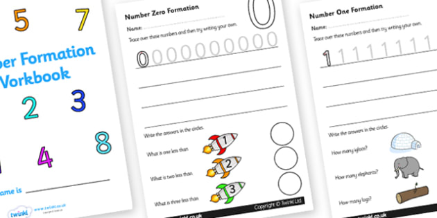 FREE! - Number Formation Workbook (0-20) (teacher made)