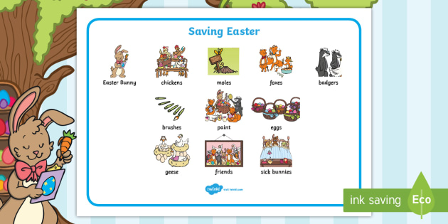 Saving Easter Story Word Mat (teacher made)
