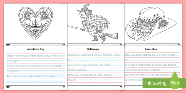 * NEW * Year 1-2 Celebrations Handwriting and Mindfulness Colouring Booklet