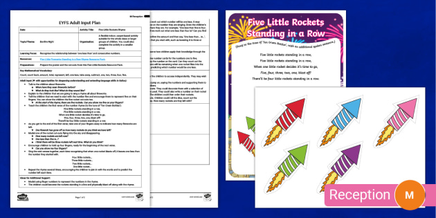 EYFS Five Little Rockets Adult Input Plan and Resource Pack