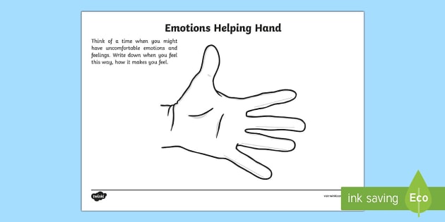 Mindful Me: Emotions Helping Hand Worksheet / Worksheet
