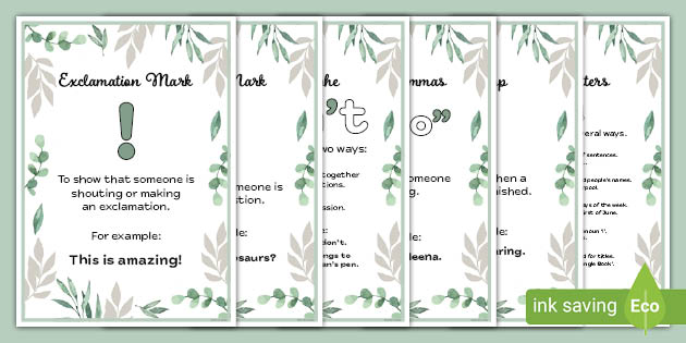 Botanical-Themed Punctuation Display Posters - English - KS2