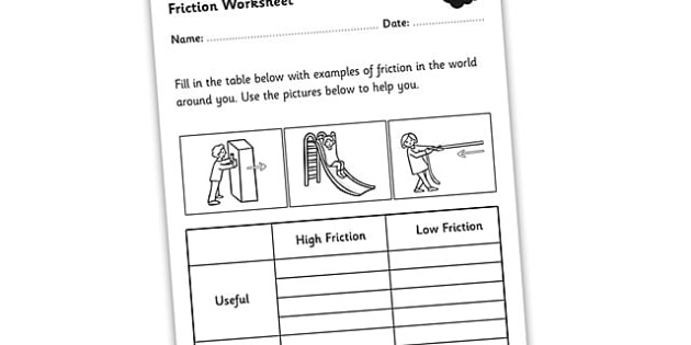 What Is Friction For Kids Forces Motion Worksheet Y3 6