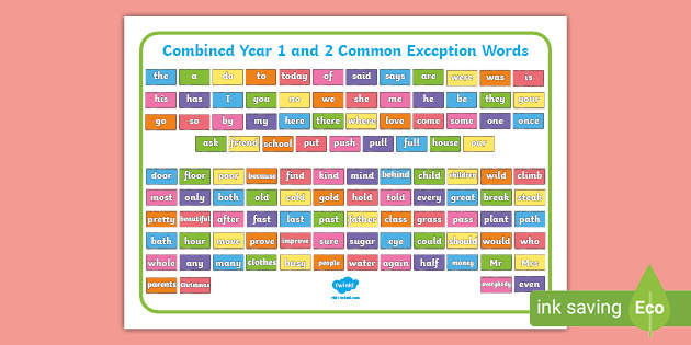 Common Exception Words | twinkl.com.au