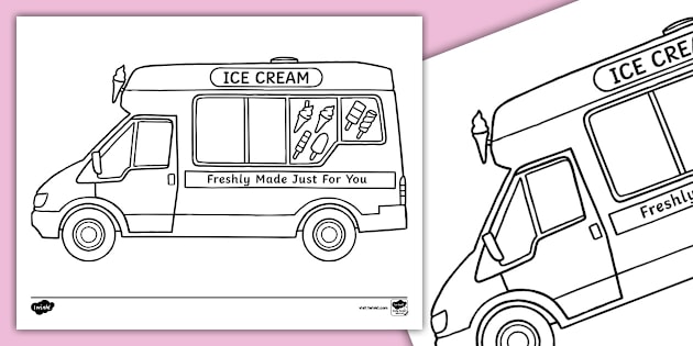 coloring sheet ice cream truck