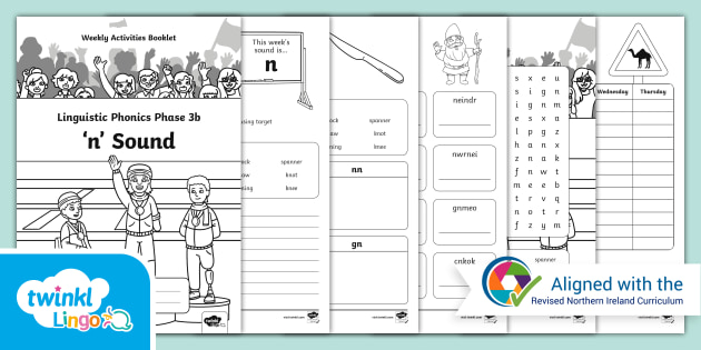 Northern Ireland Linguistic Phonics Phase 3b 'n' Sound Weekly Activities