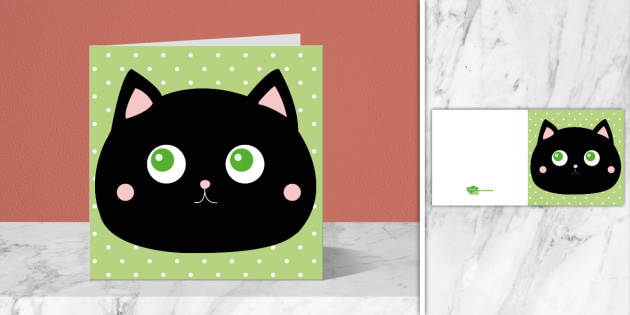 * NEW * Black Cat Graphic Card | Twinkl Party (teacher made)